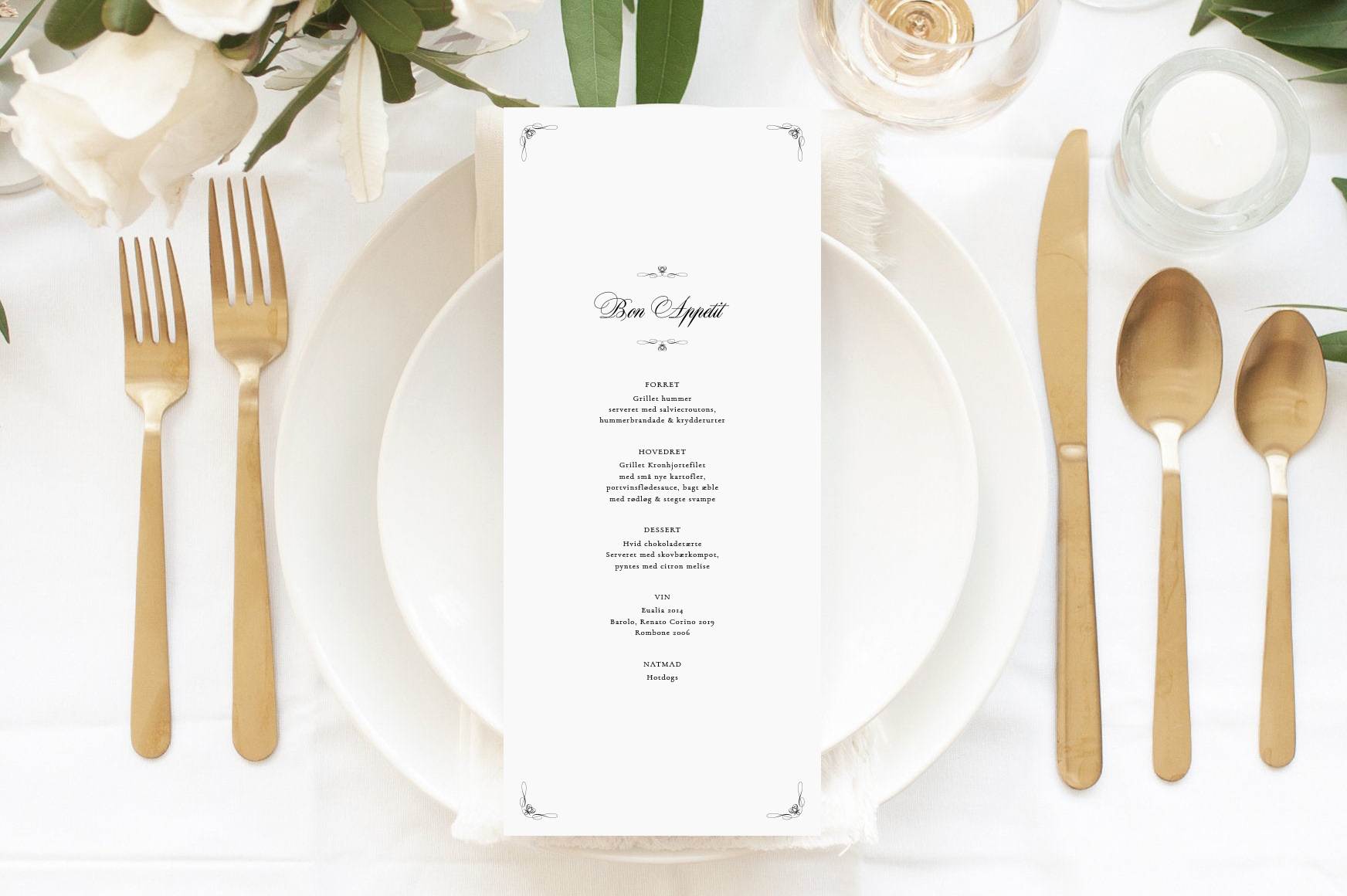 Lux menukort · LUMEN