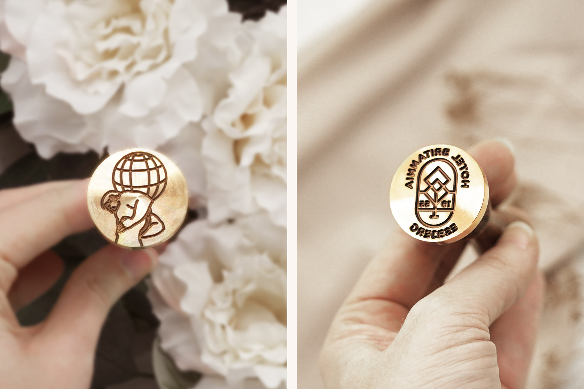 Laksegl stempel med eget logo · LUMEN