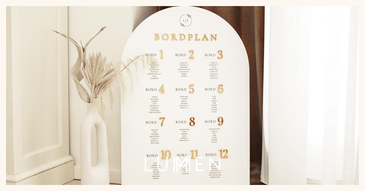 A2 3D Bordplan med udskårne tal · LUMEN