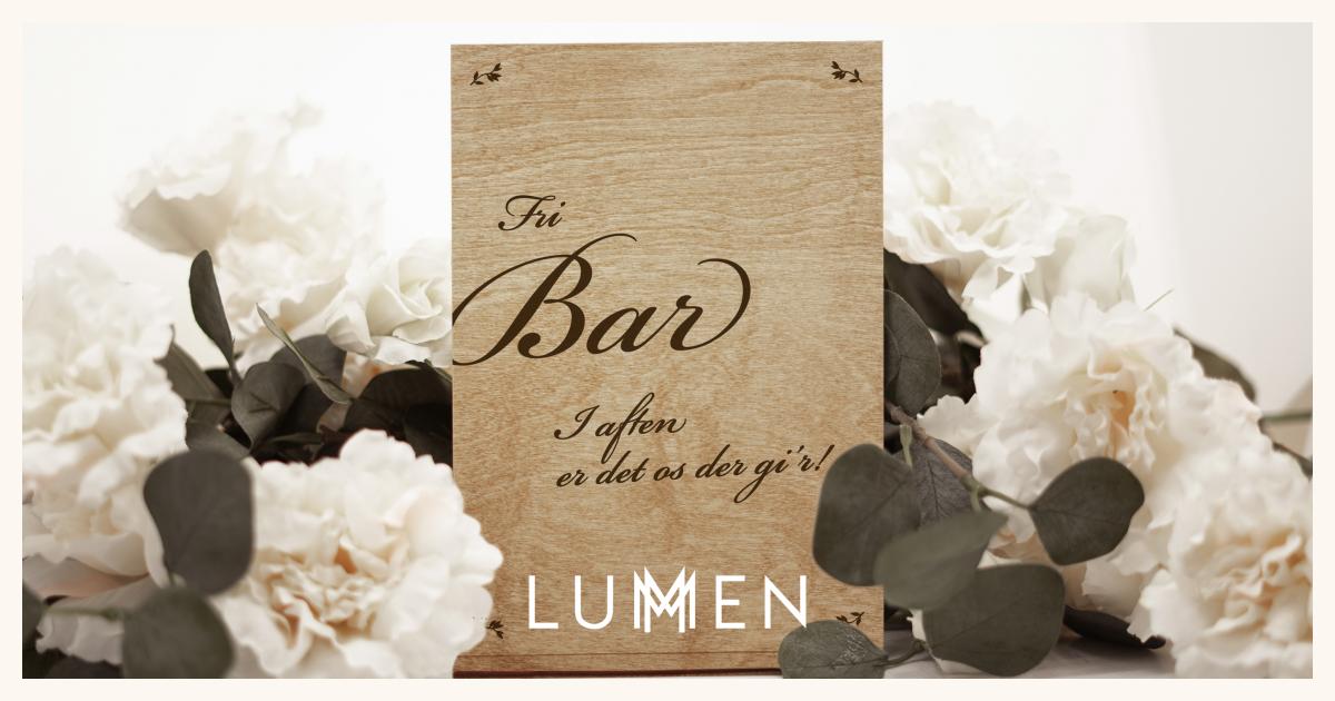 A5 Åben bar skilt i træ - Dune · LUMEN