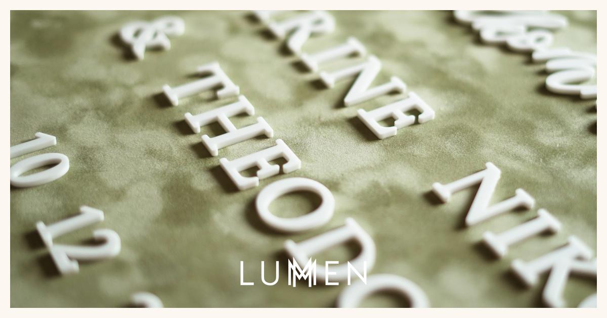 Bogstaver i akryl eller træ · LUMEN