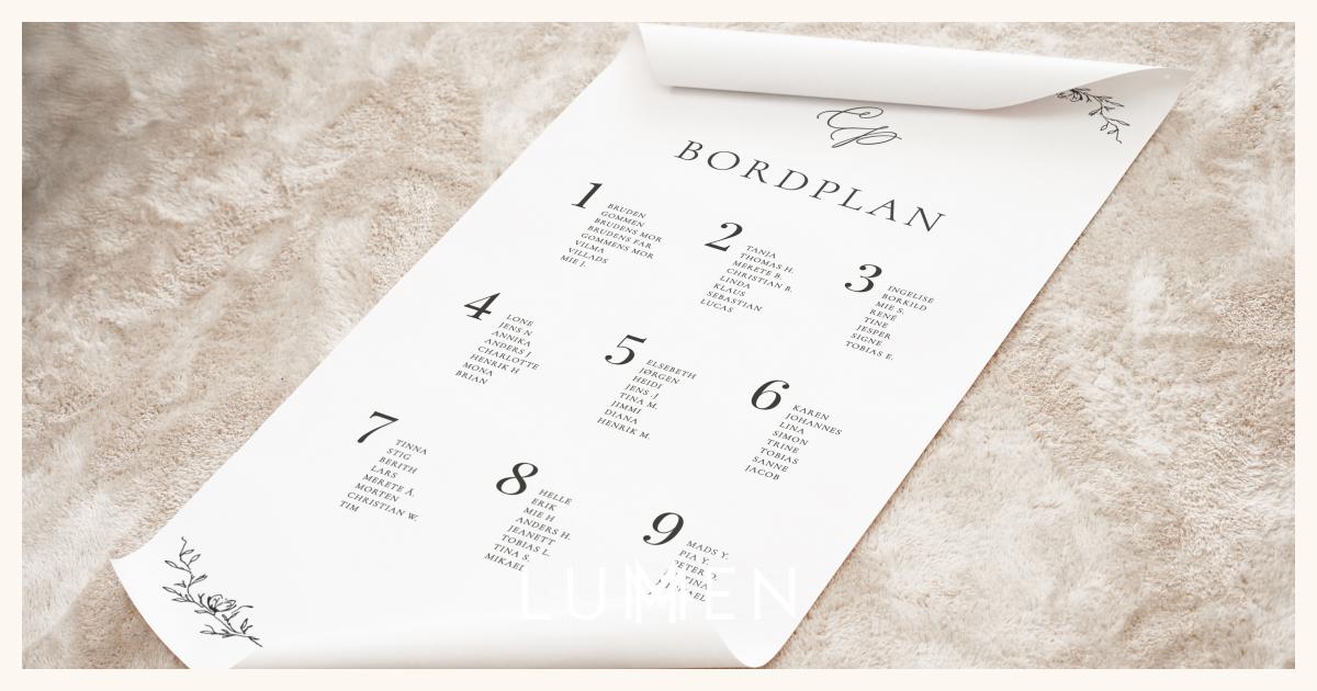 Bordplan af stoflærred med stokkeroser - Malvarosa