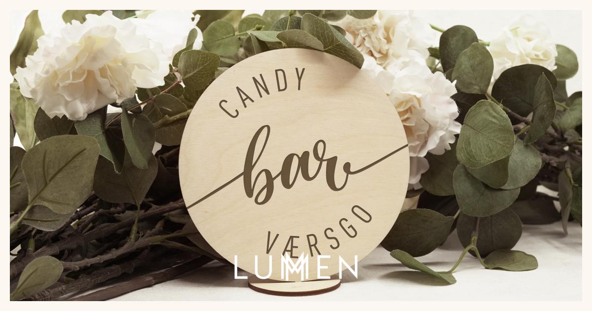 Candy bar skilt i træ - Håndskrift · LUMEN