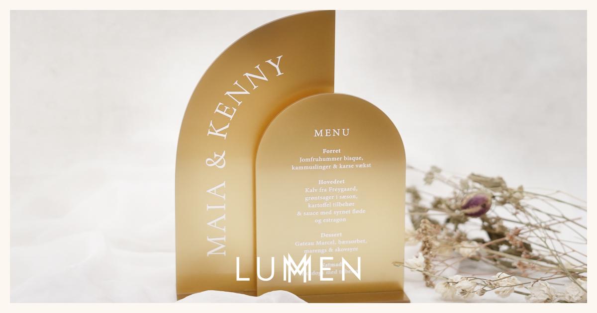 Dobbelt menukort · LUMEN