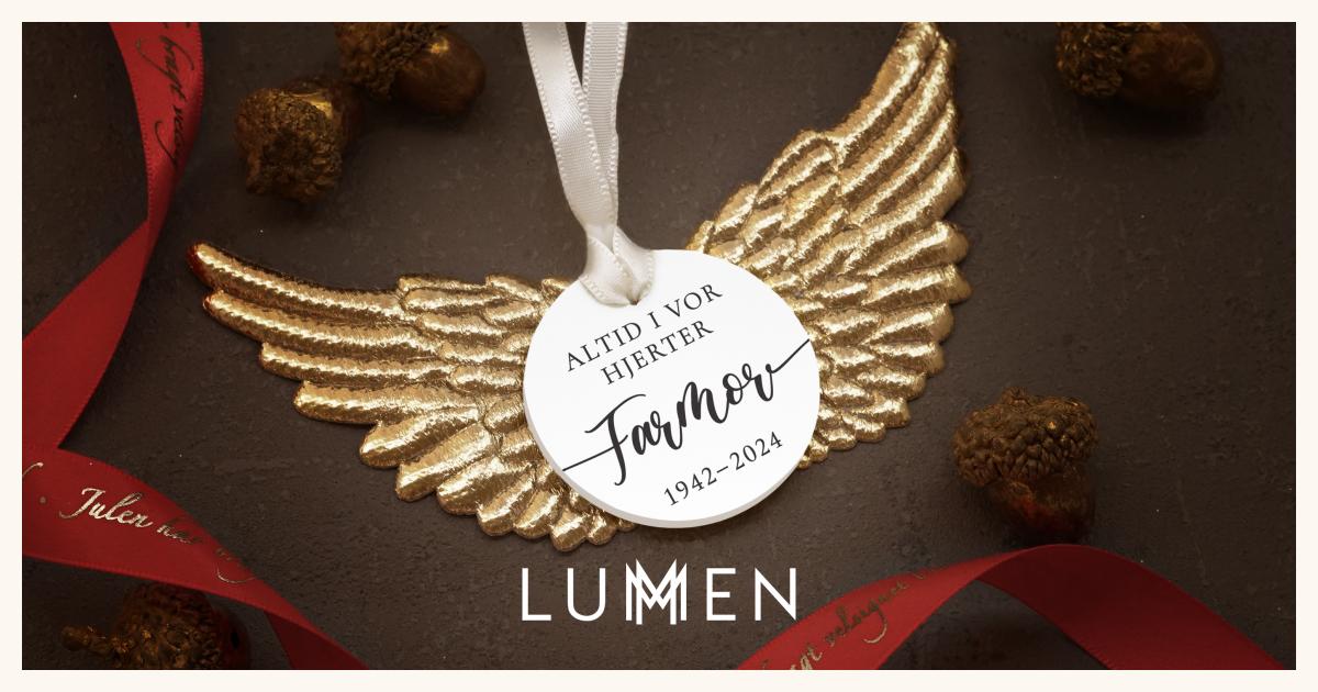 Julekugle med vinger - Guld vinger · LUMEN