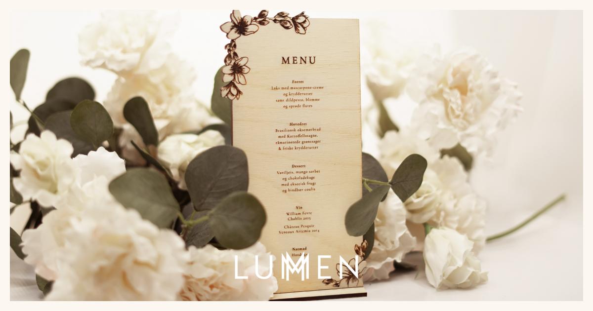 Menukort i træ - Magnolia · LUMEN