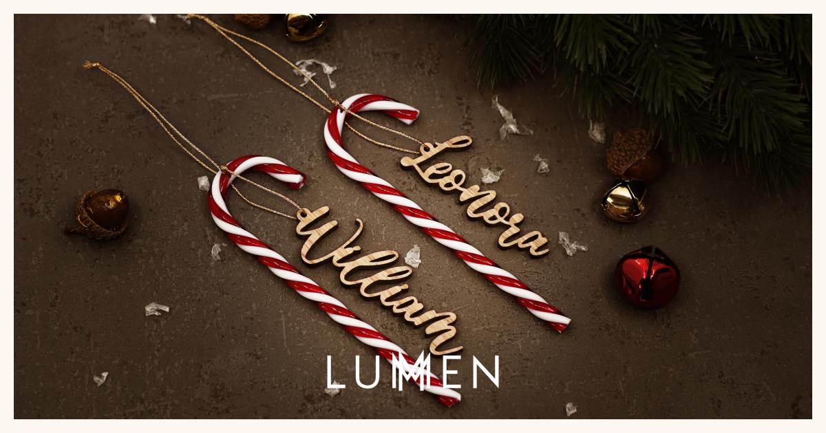 Jule slikstok med navn · LUMEN