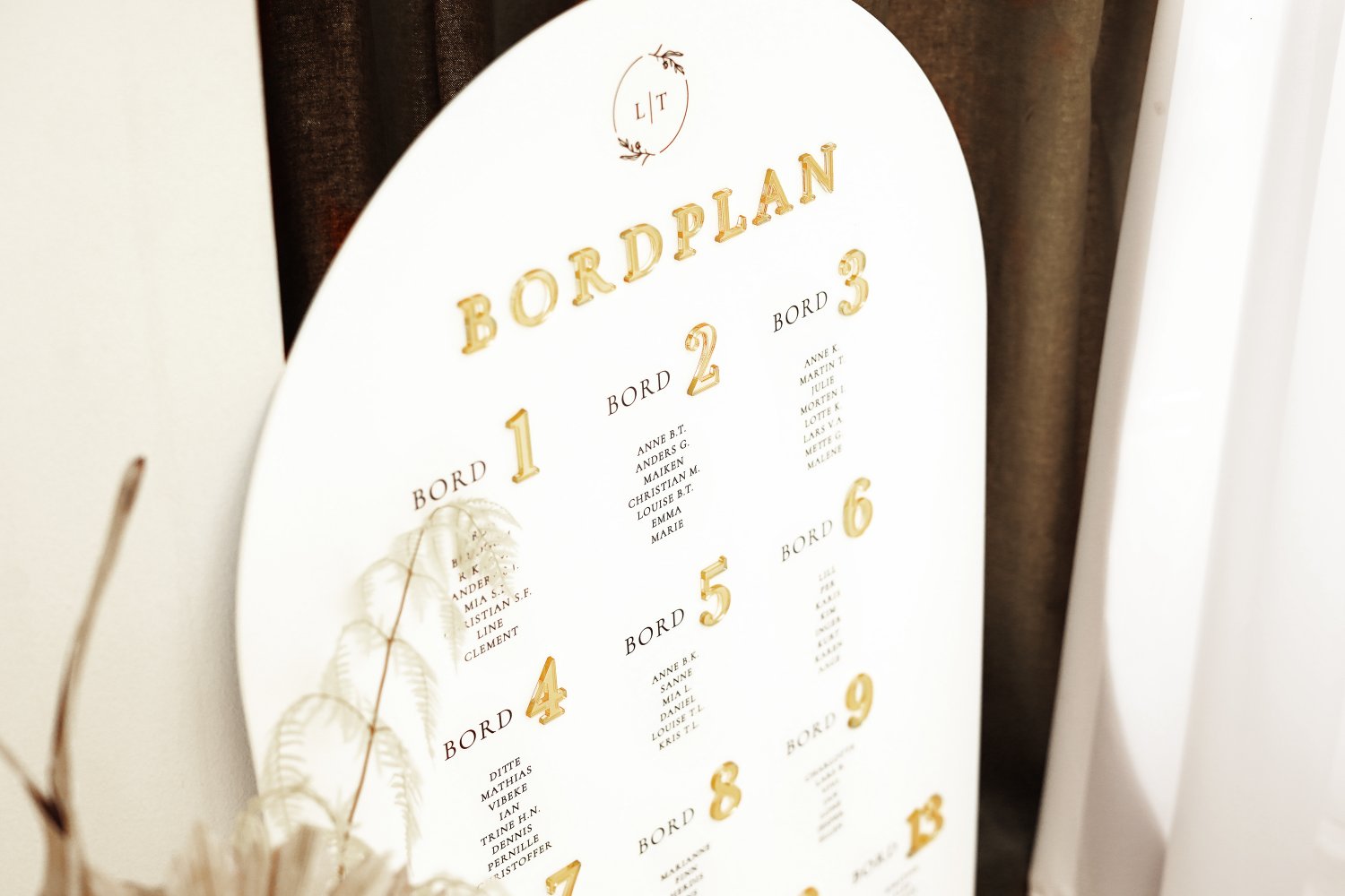 B2 3D Bordplan med udskårne tal · LUMEN