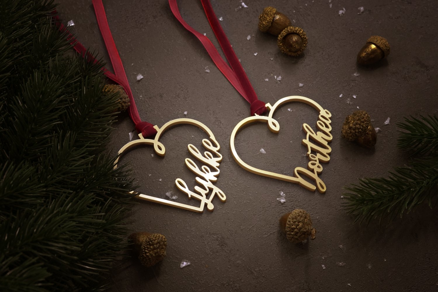 Julehjerter med navne · LUMEN