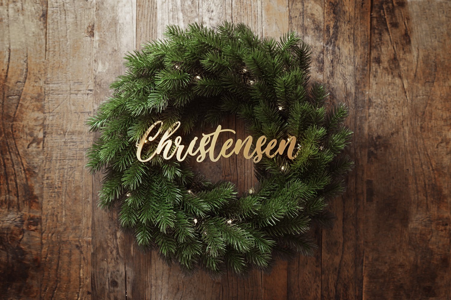 Stor julekrans med navn · LUMEN