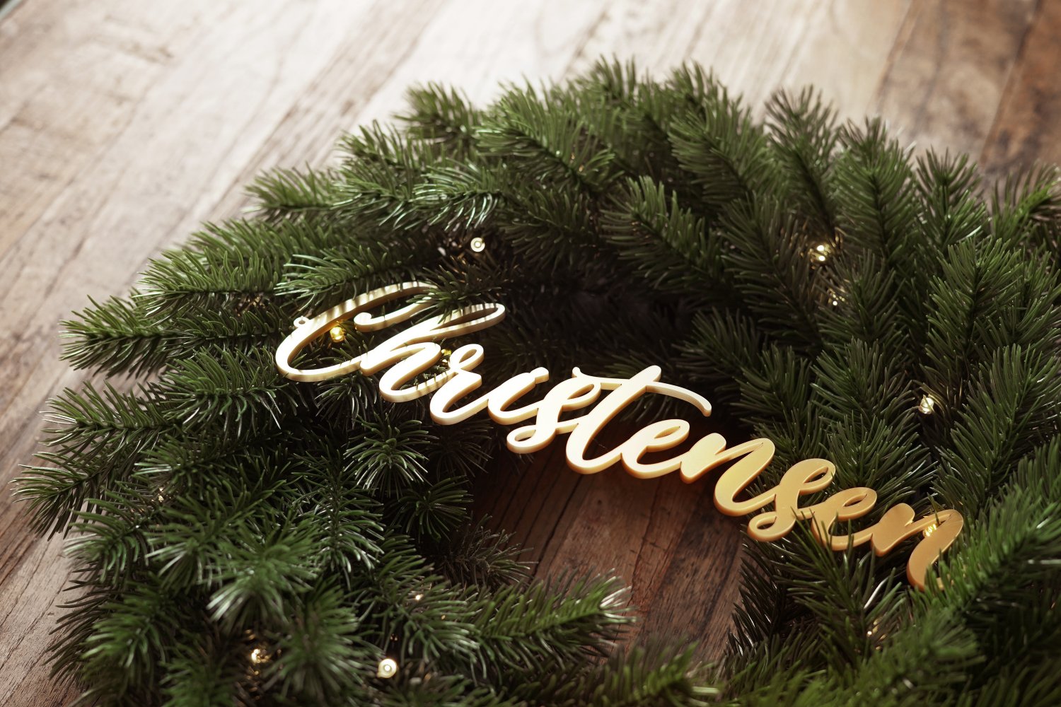 Stor julekrans med navn · LUMEN