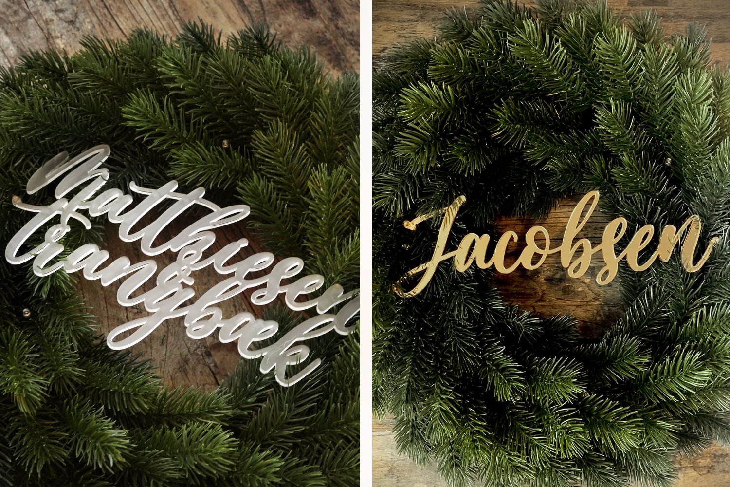 Stor julekrans med navn · LUMEN