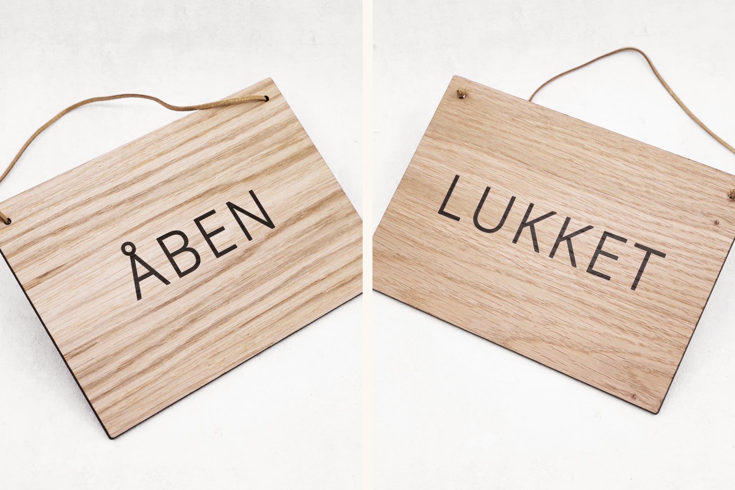 A5 Butikskilt i træ, Åben / Lukket · LUMEN